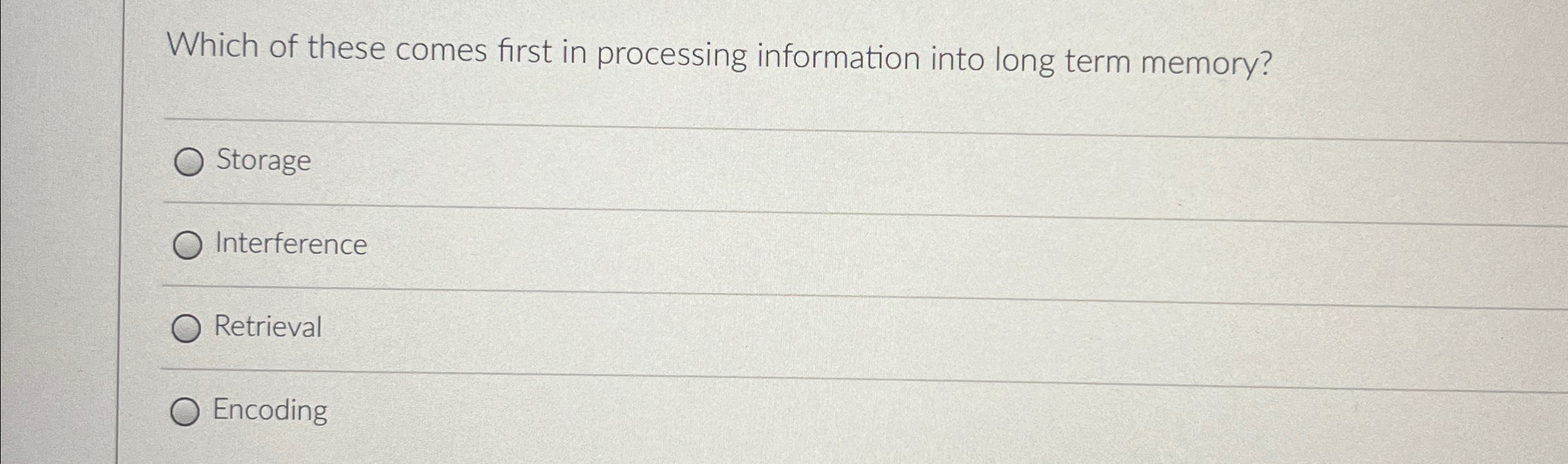 Solved Which of these comes first in processing information | Chegg.com