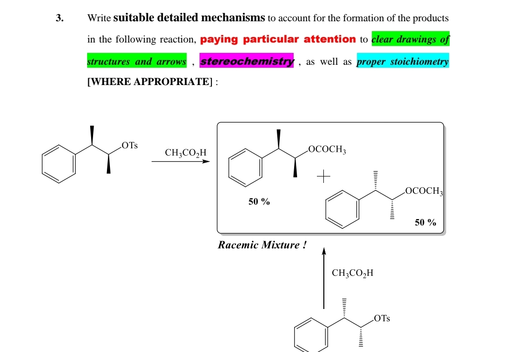 Solved Write suitable detailed mechanisms to account for the | Chegg.com