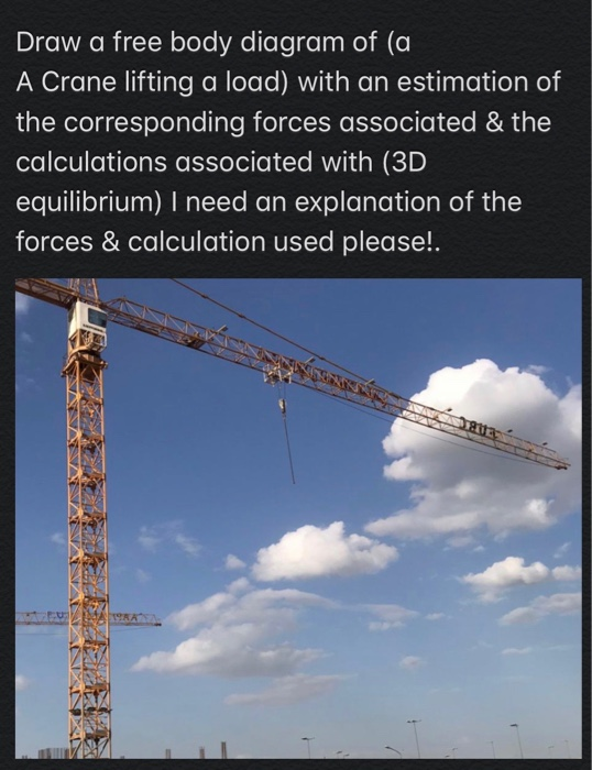 Solved Draw a free body diagram of (a A Crane lifting a | Chegg.com