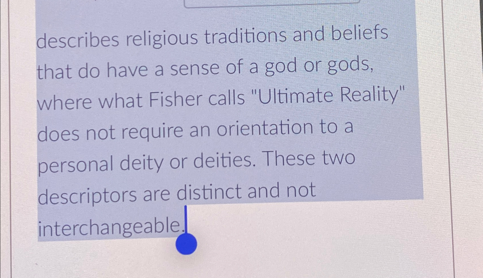 Solved describes religious traditions and beliefs that do | Chegg.com