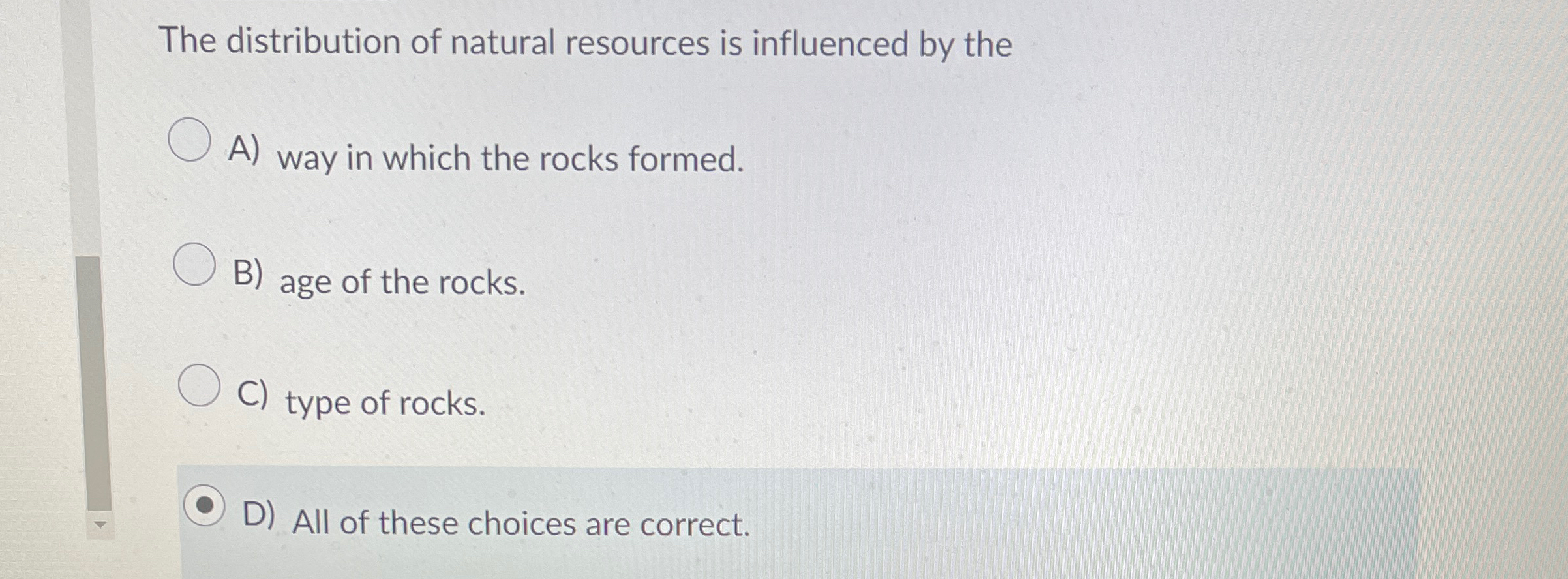 Solved The distribution of natural resources is influenced | Chegg.com