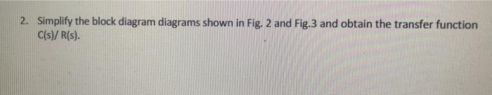 Solved 2. Simplify the block diagram diagrams shown in Fig. | Chegg.com