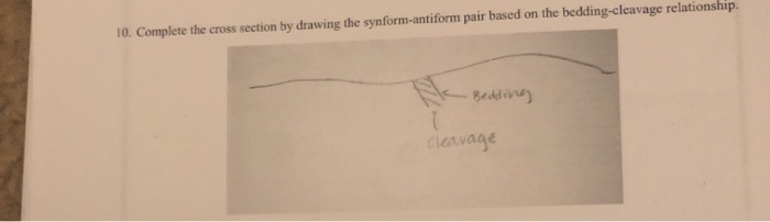 Solved 10. Complete the cross section by drawing the | Chegg.com