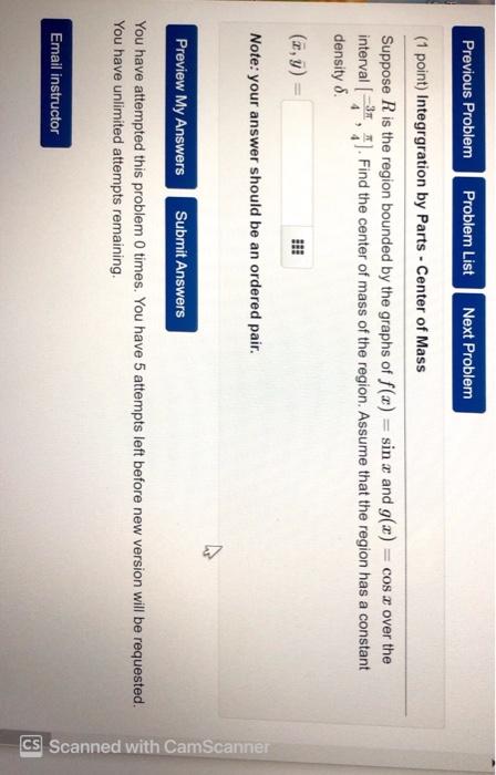 Solved interval is [ -(3pi)/4 , pi/4 ] | Chegg.com