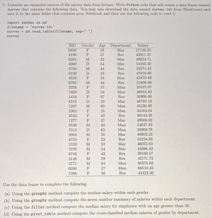 Solved Please give the answer to all parts of #7 (a-d) in | Chegg.com