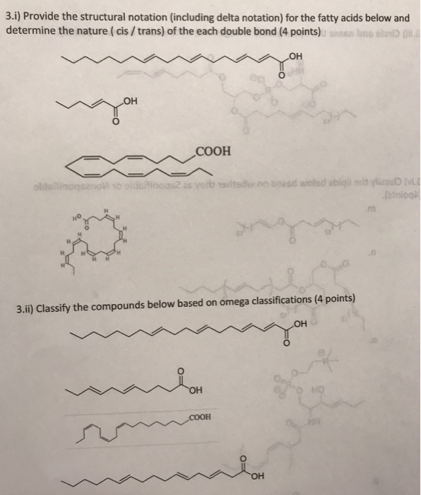 Solved 3.i) Provide the structural notation (including delta | Chegg.com