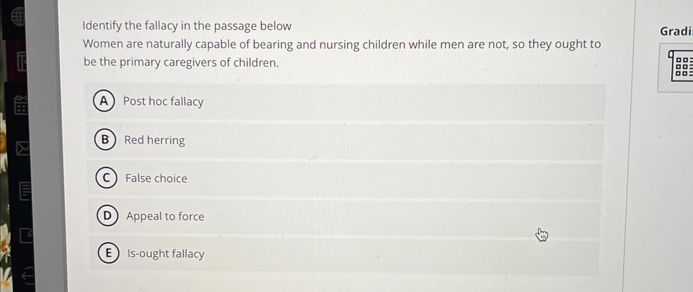 Solved Identify the fallacy in the passage belowWomen are | Chegg.com