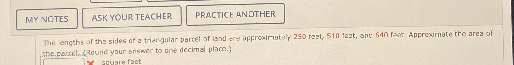 Solved The lengths of the sides of a triangular parcel of | Chegg.com
