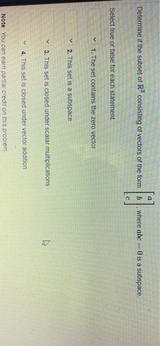 Solved A Determine If The Subset Of R3 Consisting Of Vectors