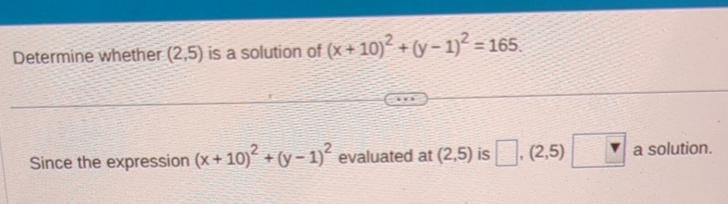 Solved Determine whether (2,5) ﻿is a solution of | Chegg.com