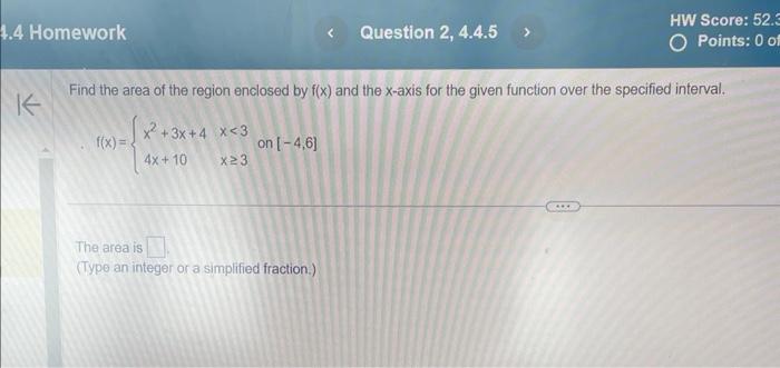 Solved Find the area of the region enclosed by f(x) and the | Chegg.com