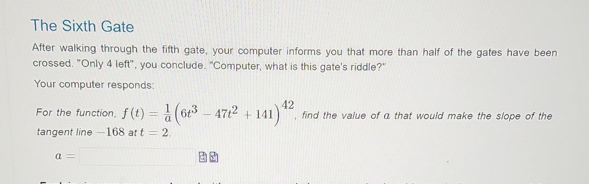 Solved The Sixth Gate After walking through the fifth gate, | Chegg.com