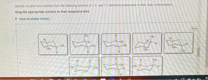 Solved Identify cis and trans isomers from the following | Chegg.com