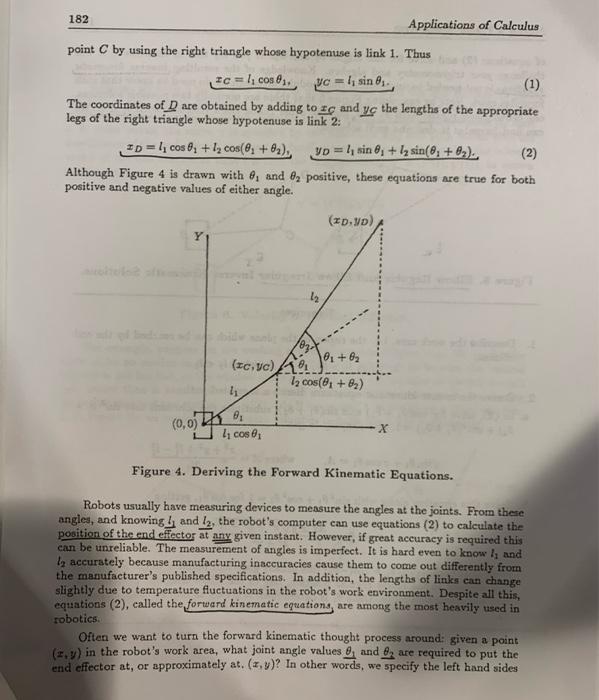 Solved 183 Moving a Planar Robot Arm of equations (2) and | Chegg.com
