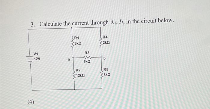 Solved 3. Calculate the current through R1, 11, in the | Chegg.com