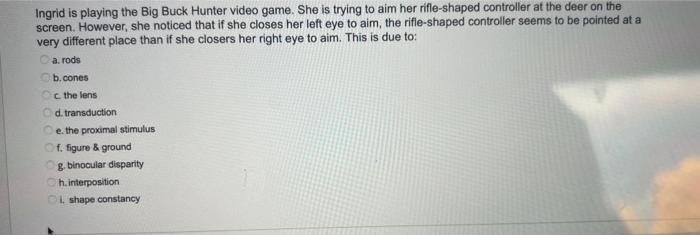 Solved Ingrid is playing the Big Buck Hunter video game. She | Chegg.com