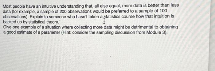 Solved Most people have an intuitive understanding that, all | Chegg.com