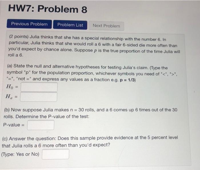 Solved HW7: Problem 8 Previous Problem Problem List Next | Chegg.com
