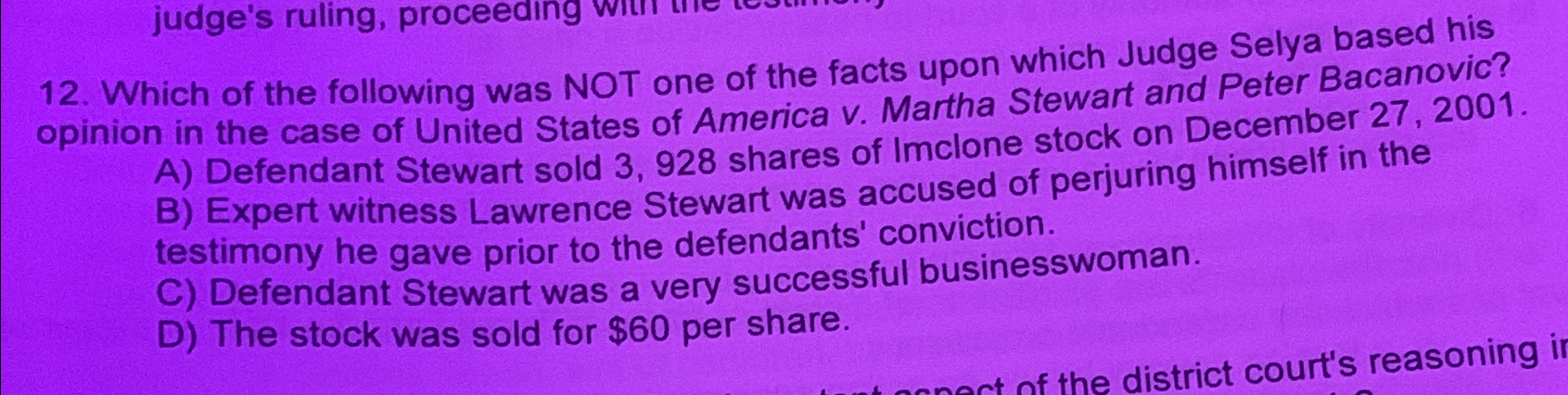 Solved Which of the following was NOT one of the facts upon | Chegg.com