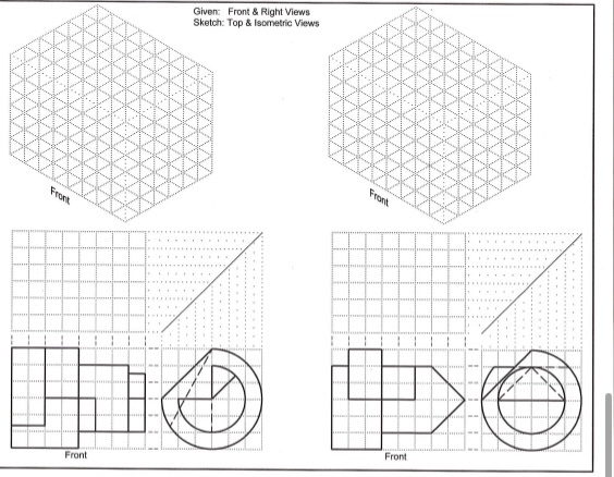 Solved Given Right Top & Right Views Sketch Right Front & | Chegg.com