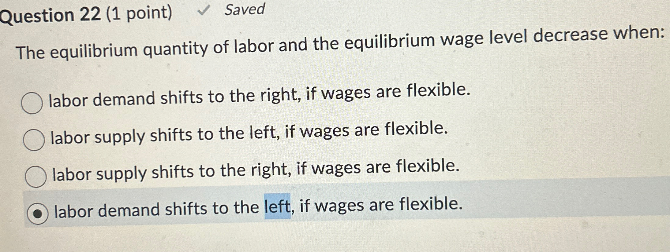 Solved Question 22 (1 ﻿point) ﻿SavedThe equilibrium | Chegg.com