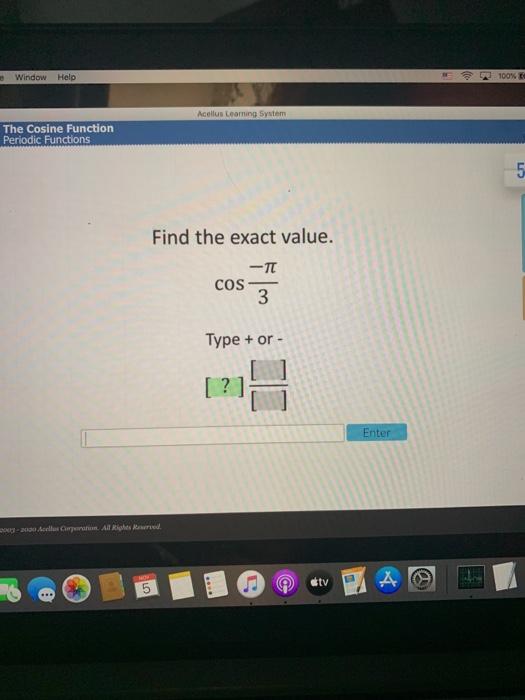 Solved Window Help 100% Acellus Leoming System The Cosine | Chegg.com