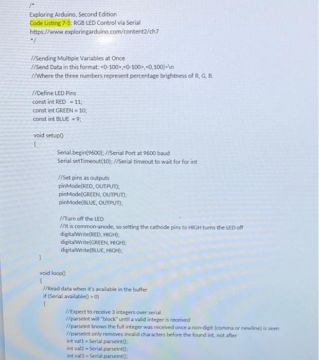 Solved This is a good example of basic serial communication | Chegg.com