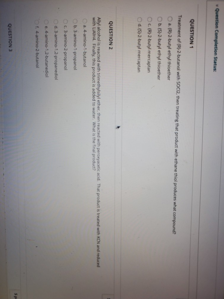 Solved Question Completion Status: QUESTION 1 Treatment of | Chegg.com