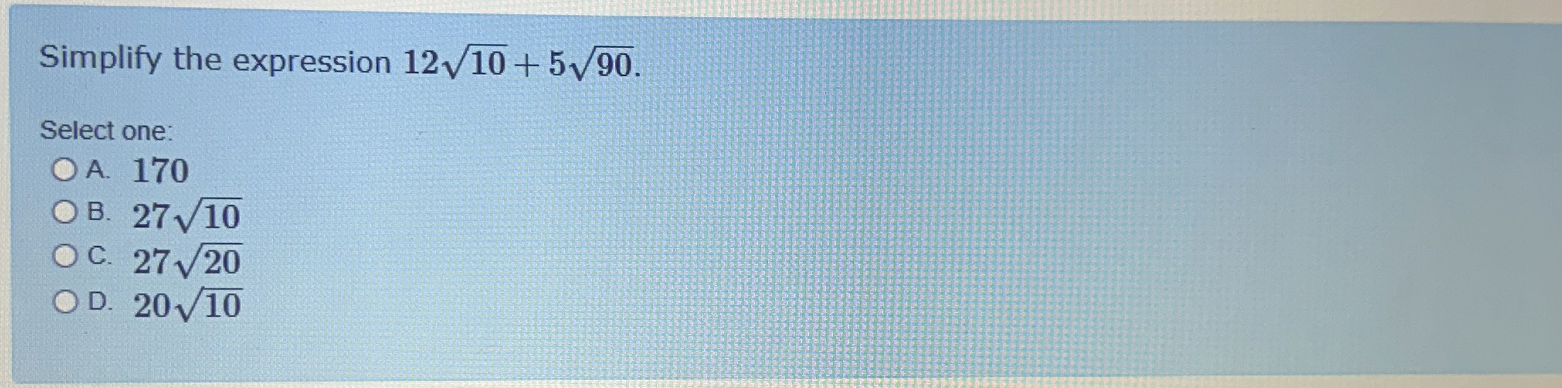 Solved Simplify the expression 12102+5902.Select | Chegg.com