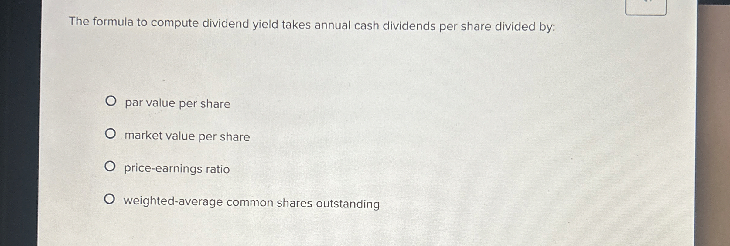 Solved The formula to compute dividend yield takes annual | Chegg.com