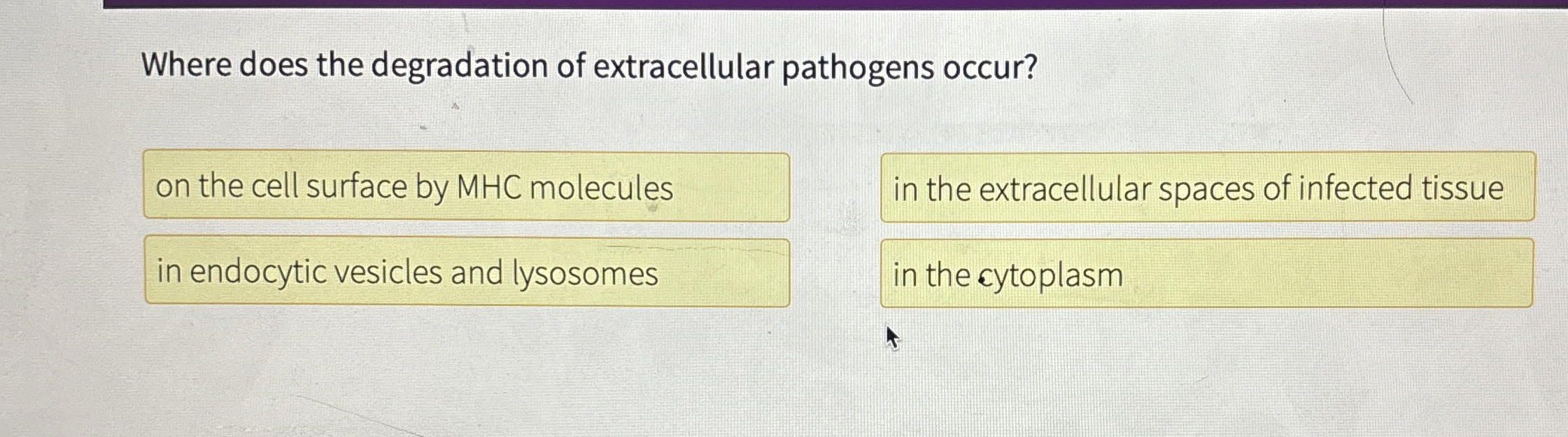 Solved Where does the degradation of extracellular pathogens | Chegg.com