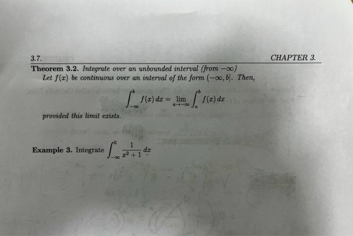 Solved 3.7. Theorem 3.2. Integrate over an unbounded | Chegg.com
