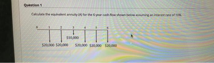 Solved Question 1 Calculate the equivalent annuity (A) for | Chegg.com