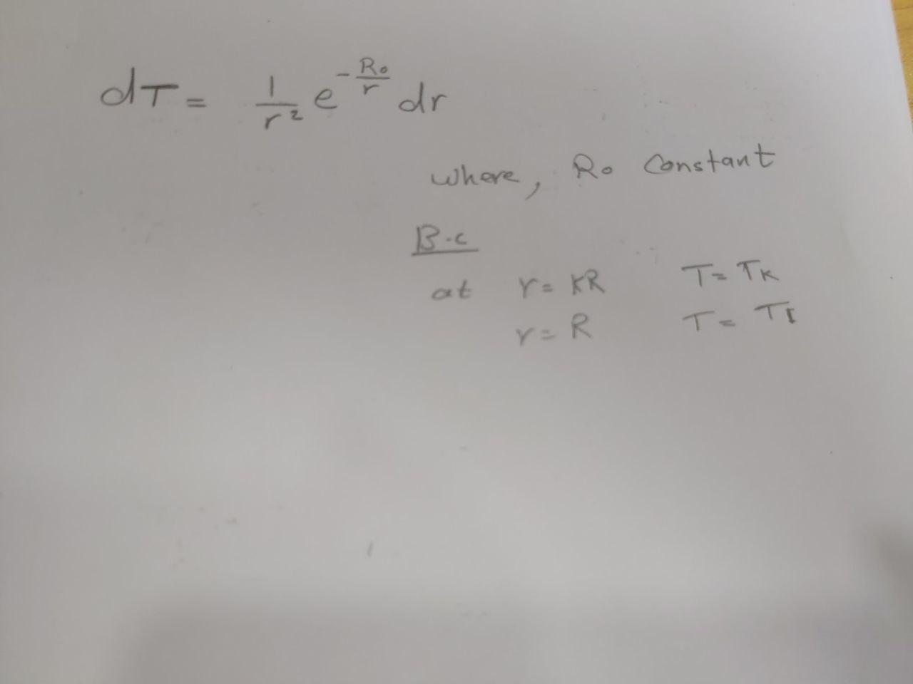 Solved dT- het dr where, Ro Constant B.c at r: KR T=Tk T TO | Chegg.com