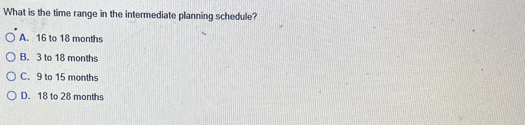 Solved What is the time range in the intermediate planning | Chegg.com