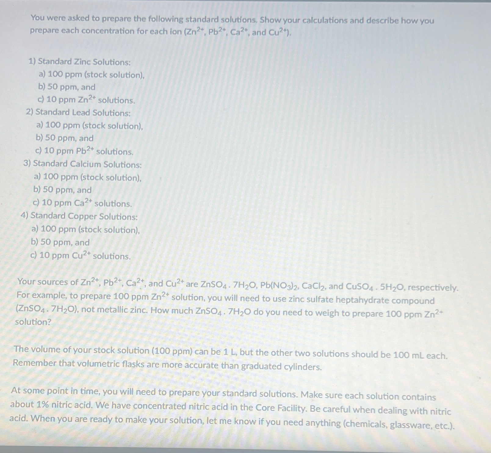 Solved You were asked to prepare the following standard | Chegg.com