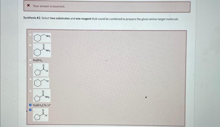 Solved Synthesis \#1: Select two substrates and one reagent | Chegg.com
