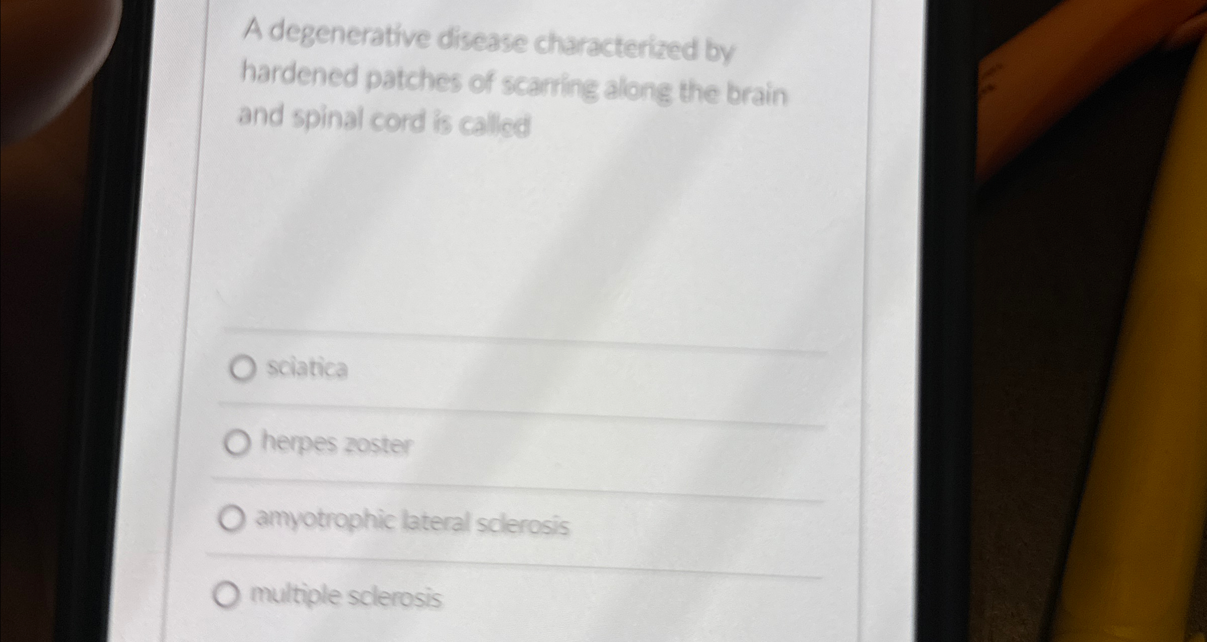 Solved A degenerative disease characterized by hardened | Chegg.com