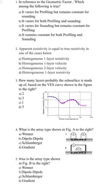 Solved 1. In reference to the Geometric Factor, Which among | Chegg.com