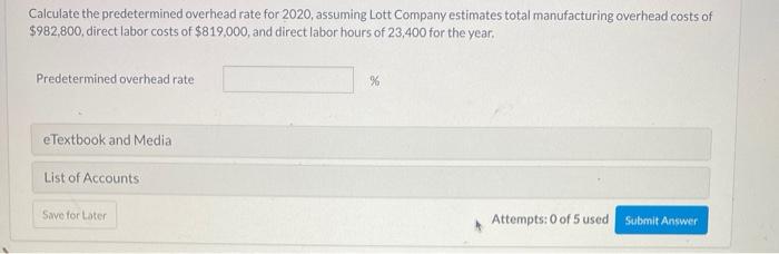 Solved Lott Company uses a job order cost system and applies | Chegg.com