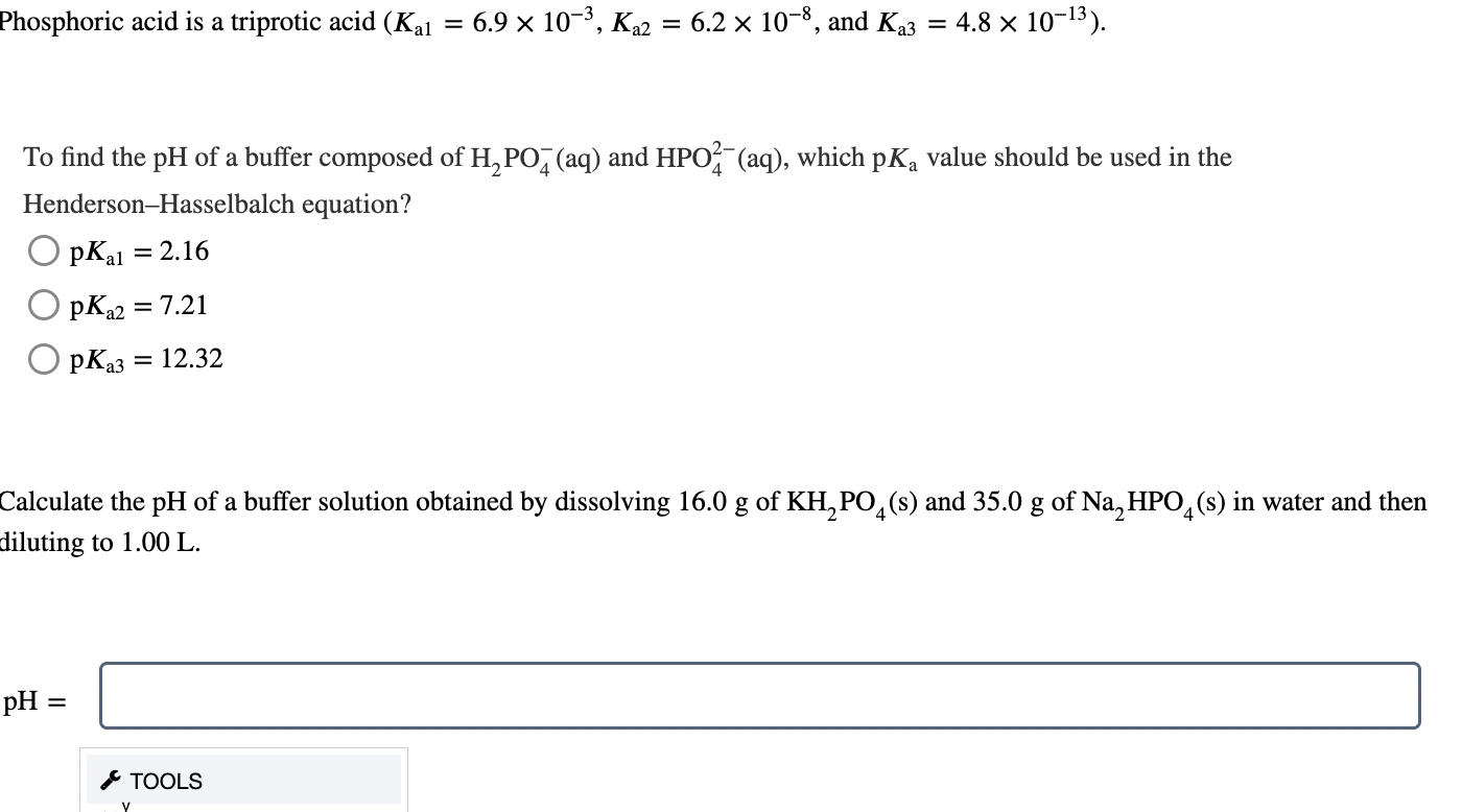 Solved Calculate the pH ﻿of a buffer solution obtained by | Chegg.com