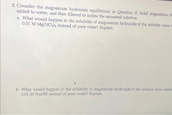 Solved 1. Write the Ksp expressions for the following | Chegg.com