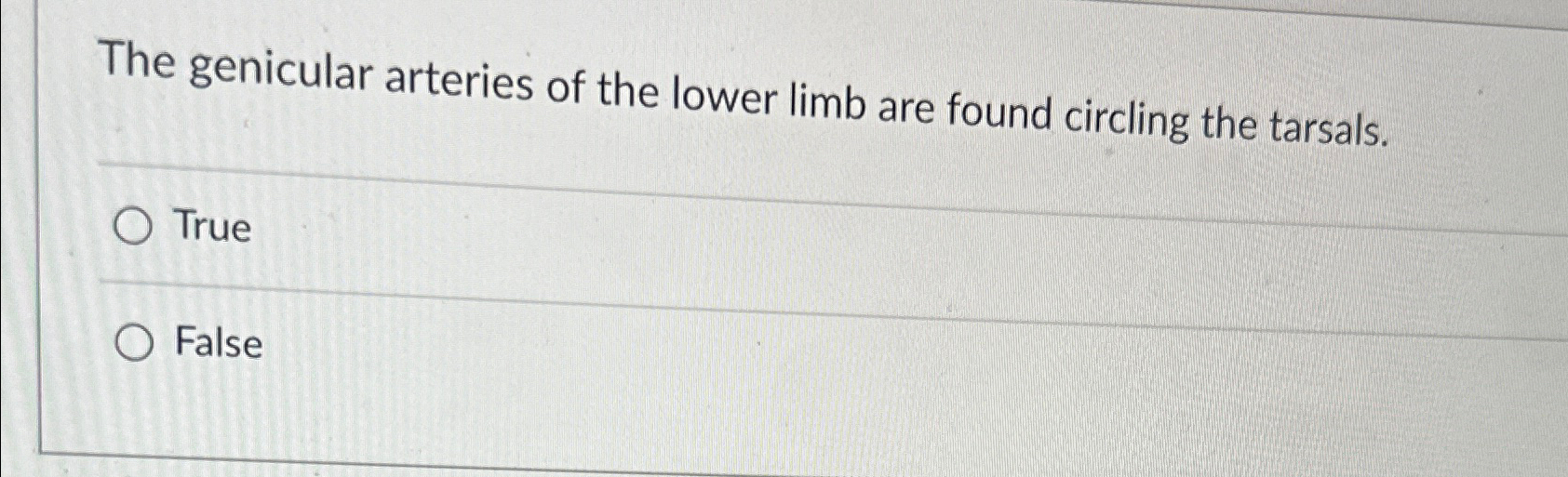 Solved The genicular arteries of the lower limb are found | Chegg.com