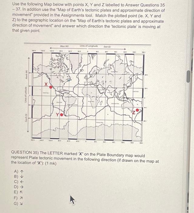 Solved Use the following Map below with points X,Y and Z | Chegg.com