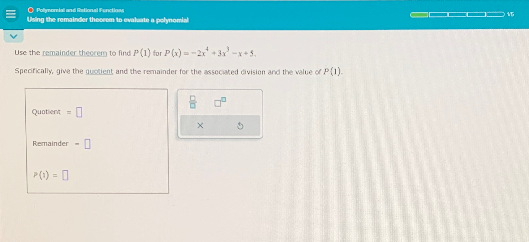 Solved Polynomial and Rational FunctionsUsing the remainder | Chegg.com Solved Polynomial and Rational FunctionsUsing the remainder | Chegg.com