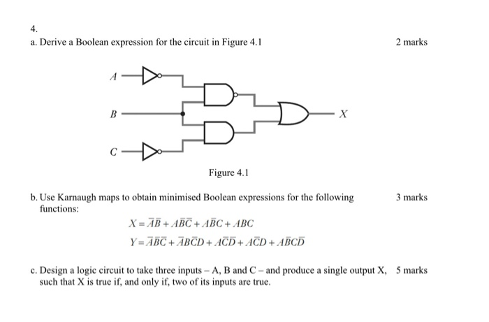 Solved 4. a. Derive a Boolean expression for the circuit in | Chegg.com