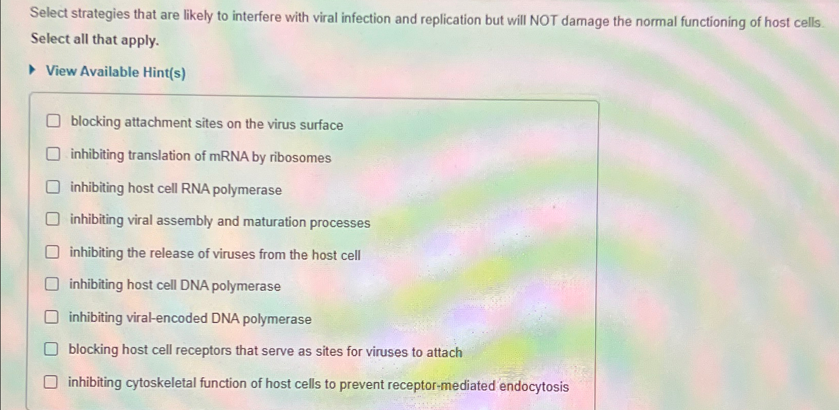 Solved Select strategies that are likely to interfere with | Chegg.com