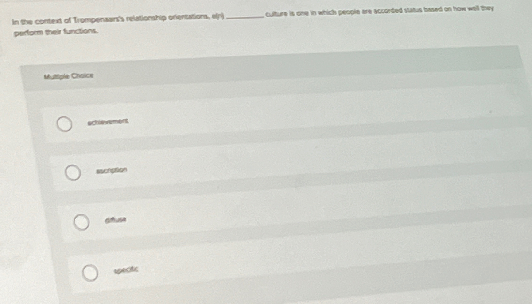 Solved In the contex of Trompenaars's pelationship | Chegg.com