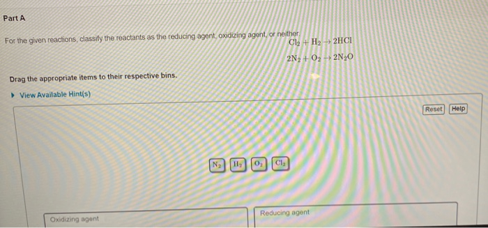 Solved Part A For the given reactions, classify the | Chegg.com
