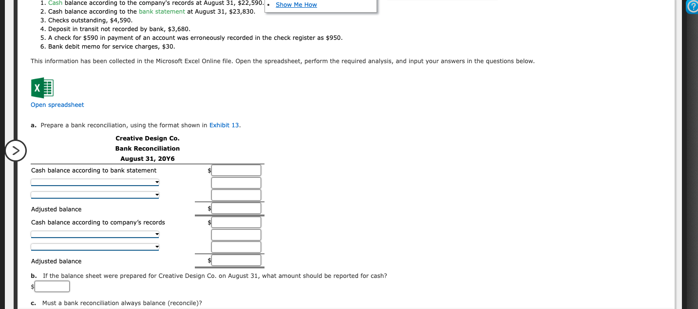 Solved Cash balance according to the company's records at | Chegg.com
